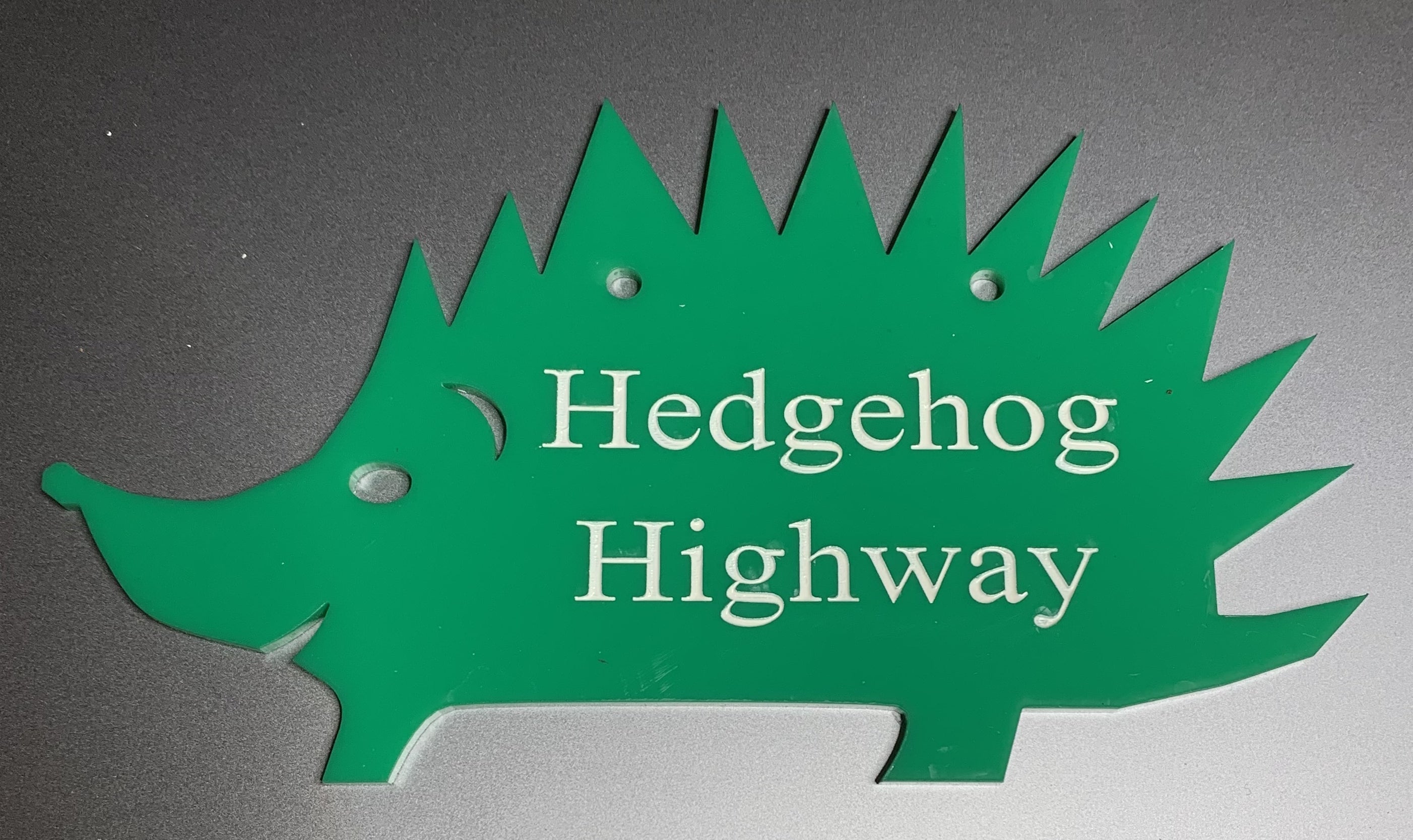 Hedgehog Highway Sign - Perspex